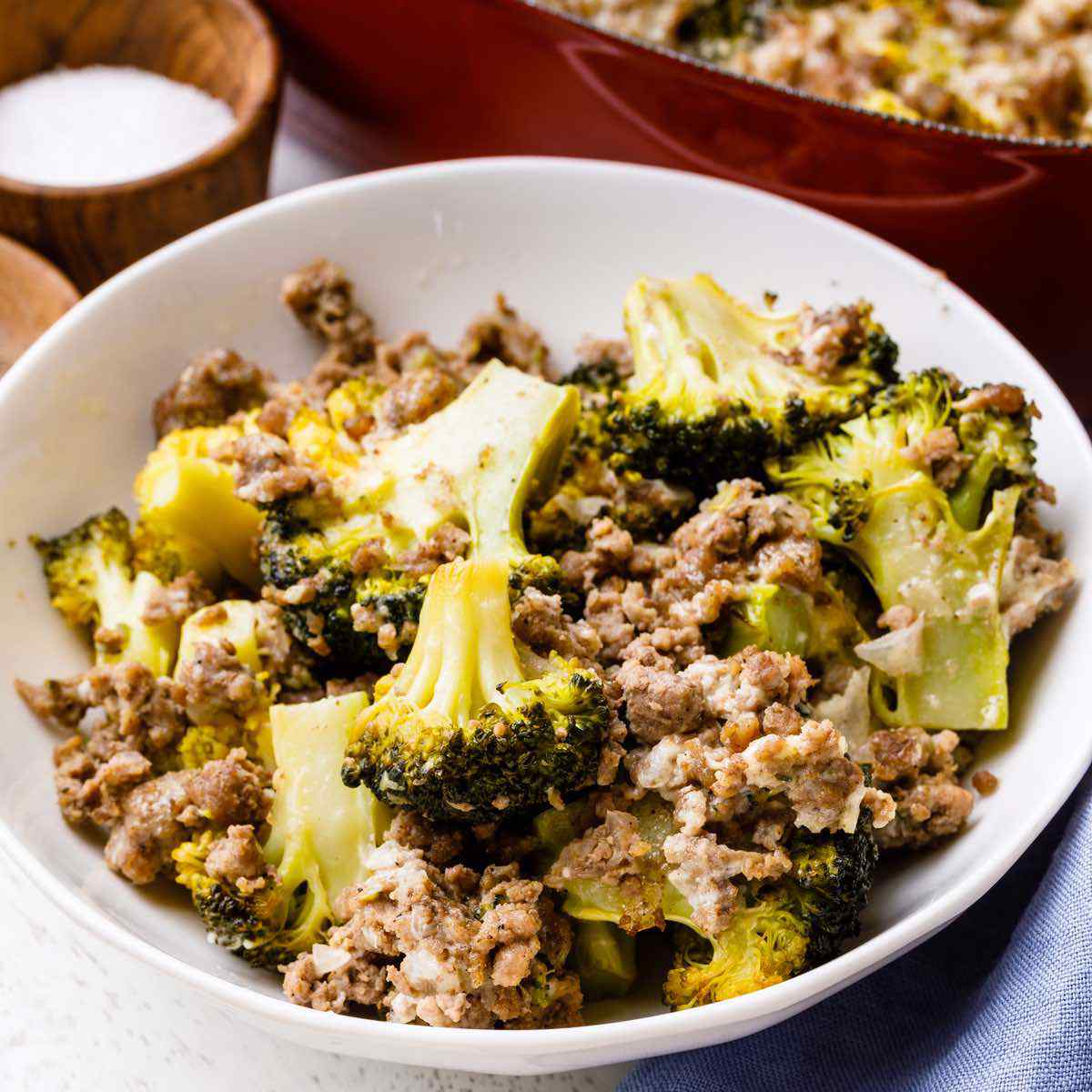 Garlic Roasted Broccoli And Ground Beef Casserole Paleo Grubs